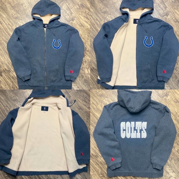 Vintage | Jackets & Coats | Vintage Indianapolis Colts Nfl Sherpa Lined ...